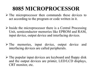 Introduction to 8085 Microprocessors | PDF