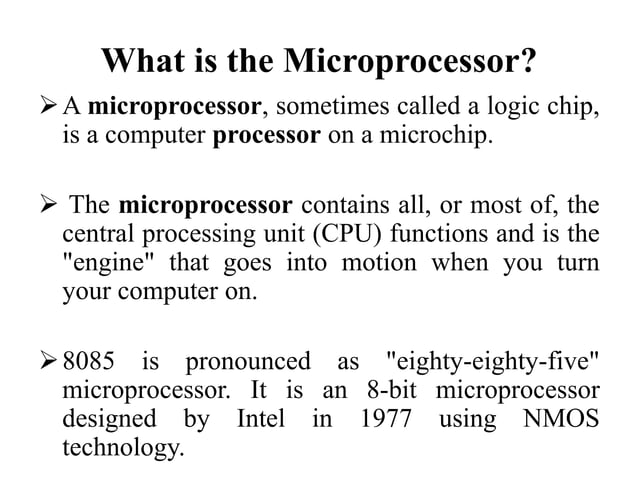 Introduction to 8085 Microprocessors | PDF