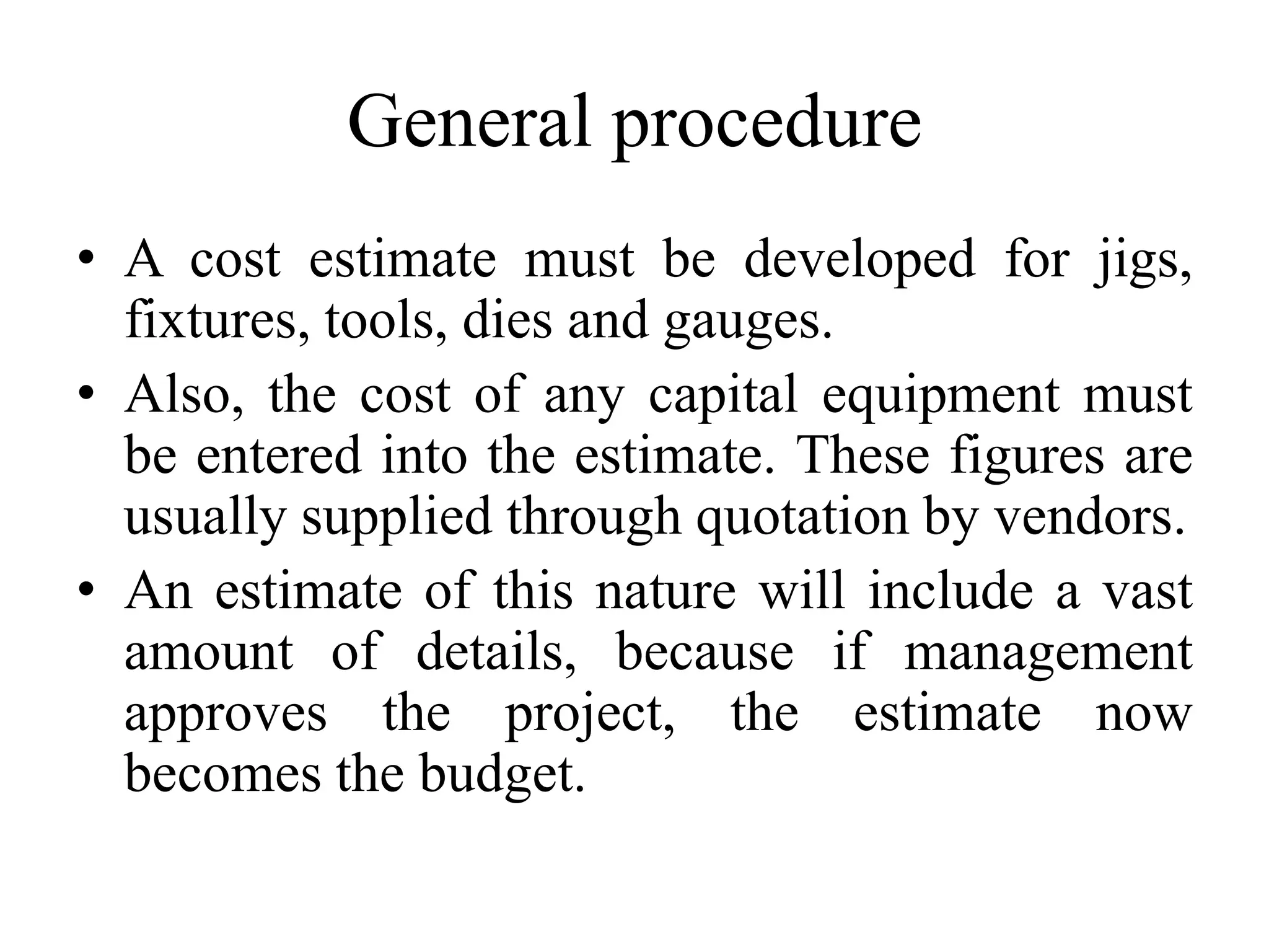 INTRODUCTION TO COST ESTIMATION | PPTX