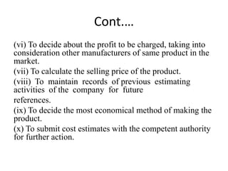 INTRODUCTION TO COST ESTIMATION | PPTX