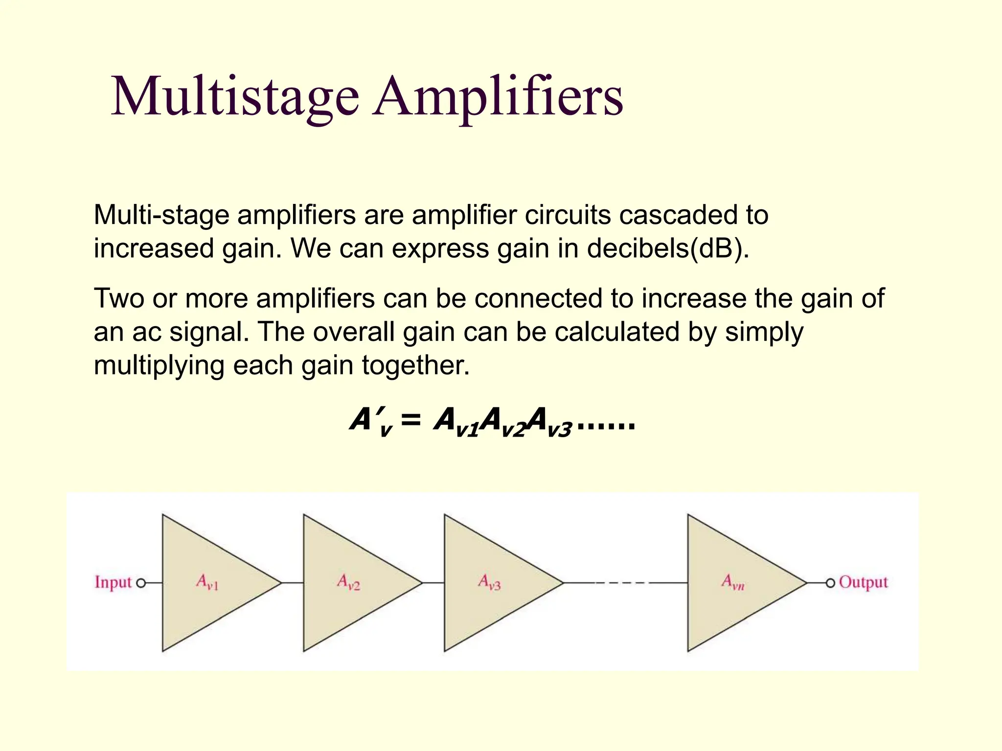 multistage amplifiers analysis and design | PPT