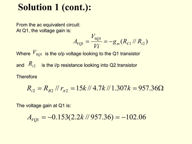 multistage amplifiers analysis and design | PPT | Computer Networking | Computing
