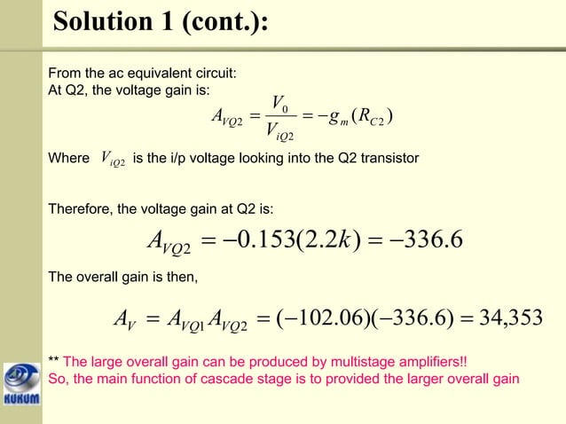 multistage amplifiers analysis and design | PPT | Computer Networking | Computing