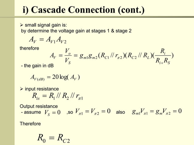 multistage amplifiers analysis and design | PPT | Computer Networking | Computing