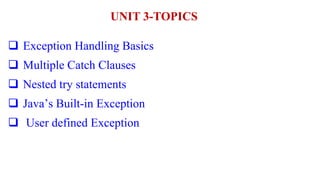 UNIT-3.pptx Exception Handling and Multithreading | PPTX