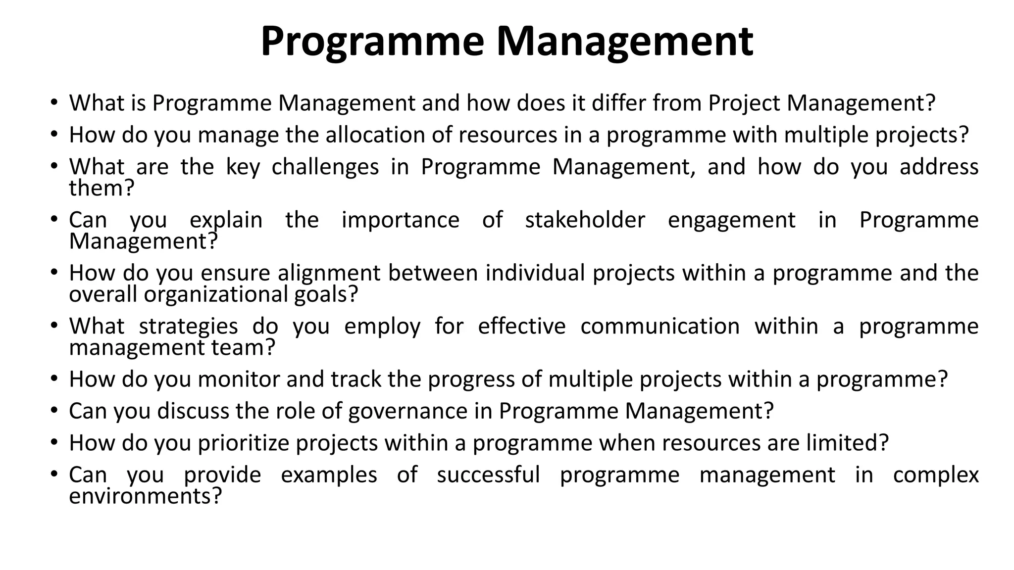 Programme Management & Project Evaluation | PPT | Free Download