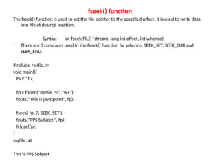 pre processor and file handling in c language ppt | PPT