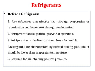 Refrigerants and Refrigeration Equipment | PPT