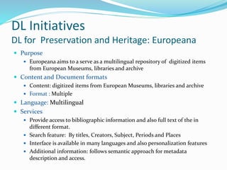 Digital library initiative and services | PPT