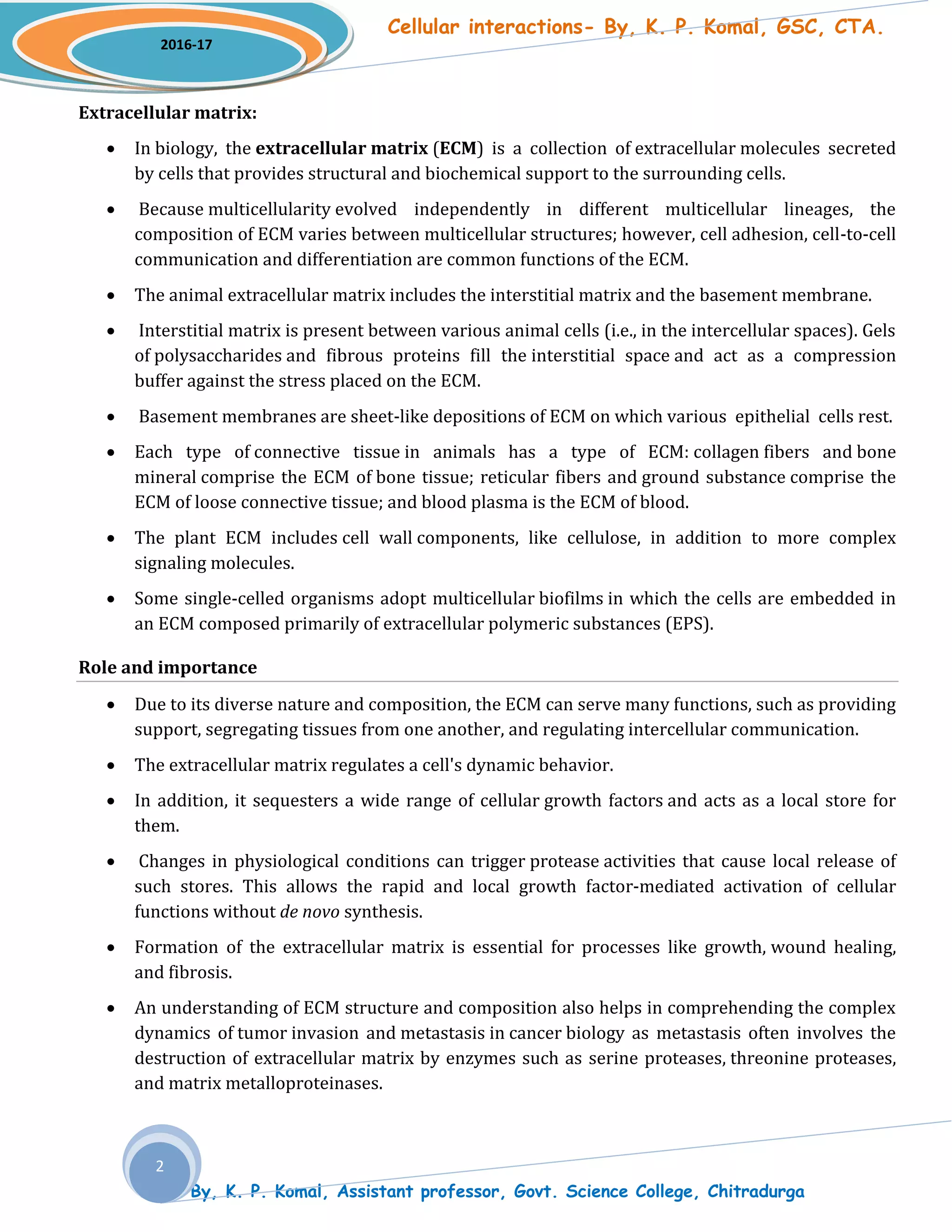 Unit 3-cell cell interactions | PDF | Biological Sciences | Science