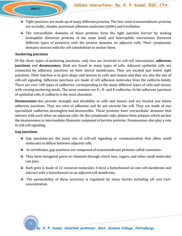 Unit 3-cell cell interactions | PDF