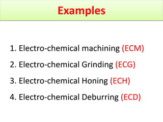 UCM - Unit 3 -chemical and electro-chemical based processes | PPT