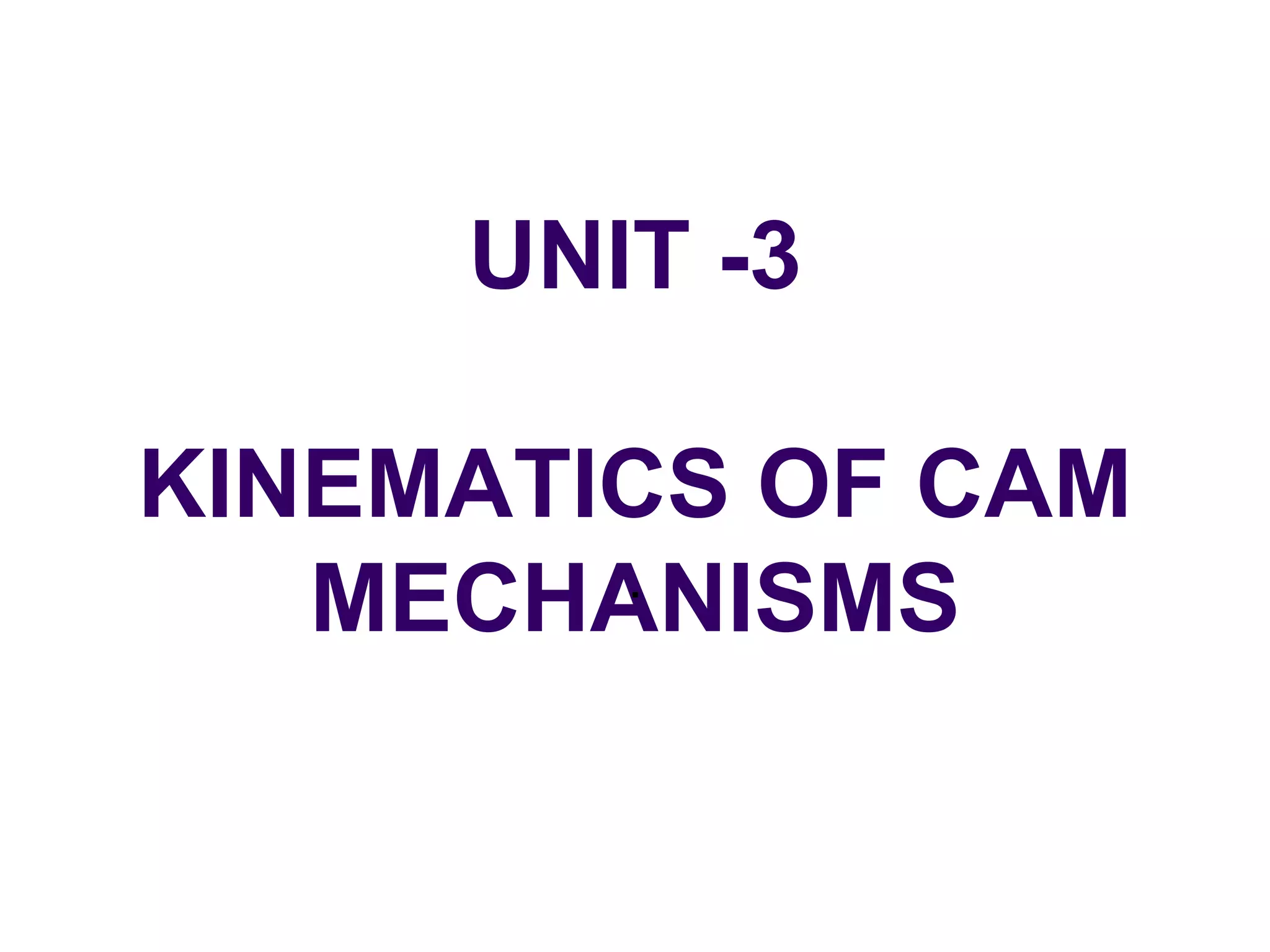KOM - Unit 3 -kinematics of cam mechanisms | PPT