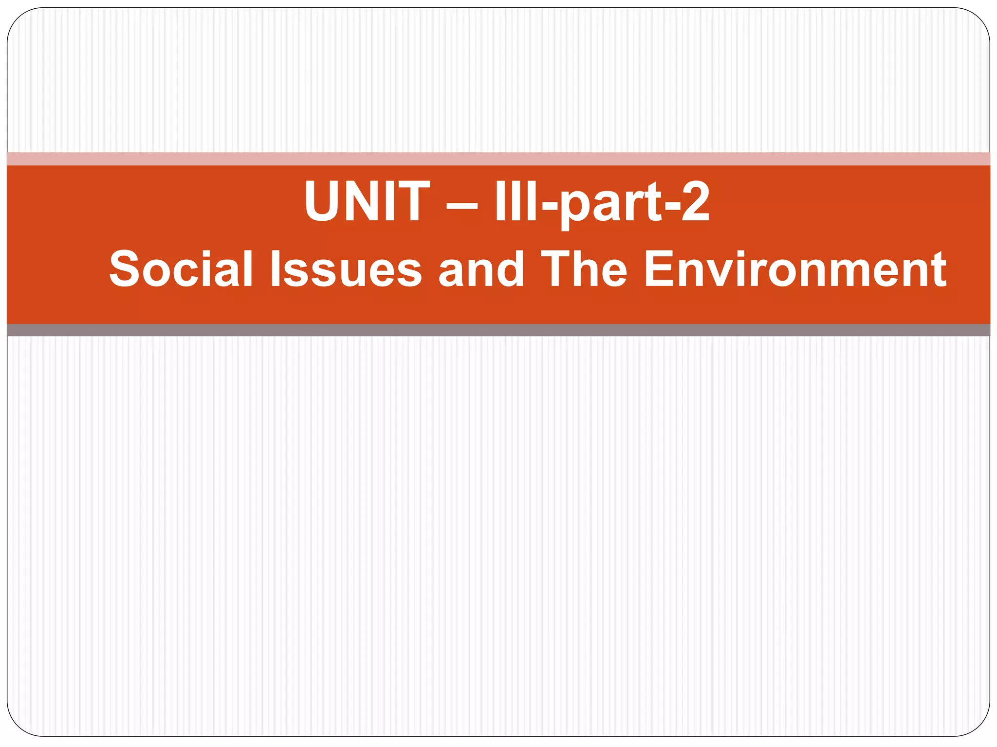 SOCIAL ISSUES AND THE ENVIRONMENT | PPT