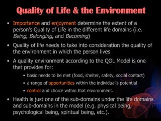 Unit 3 Lecture: Quality of Life and the Environment | PPT ...
