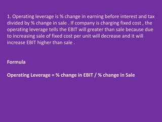 Unit 3-leverage | PPT