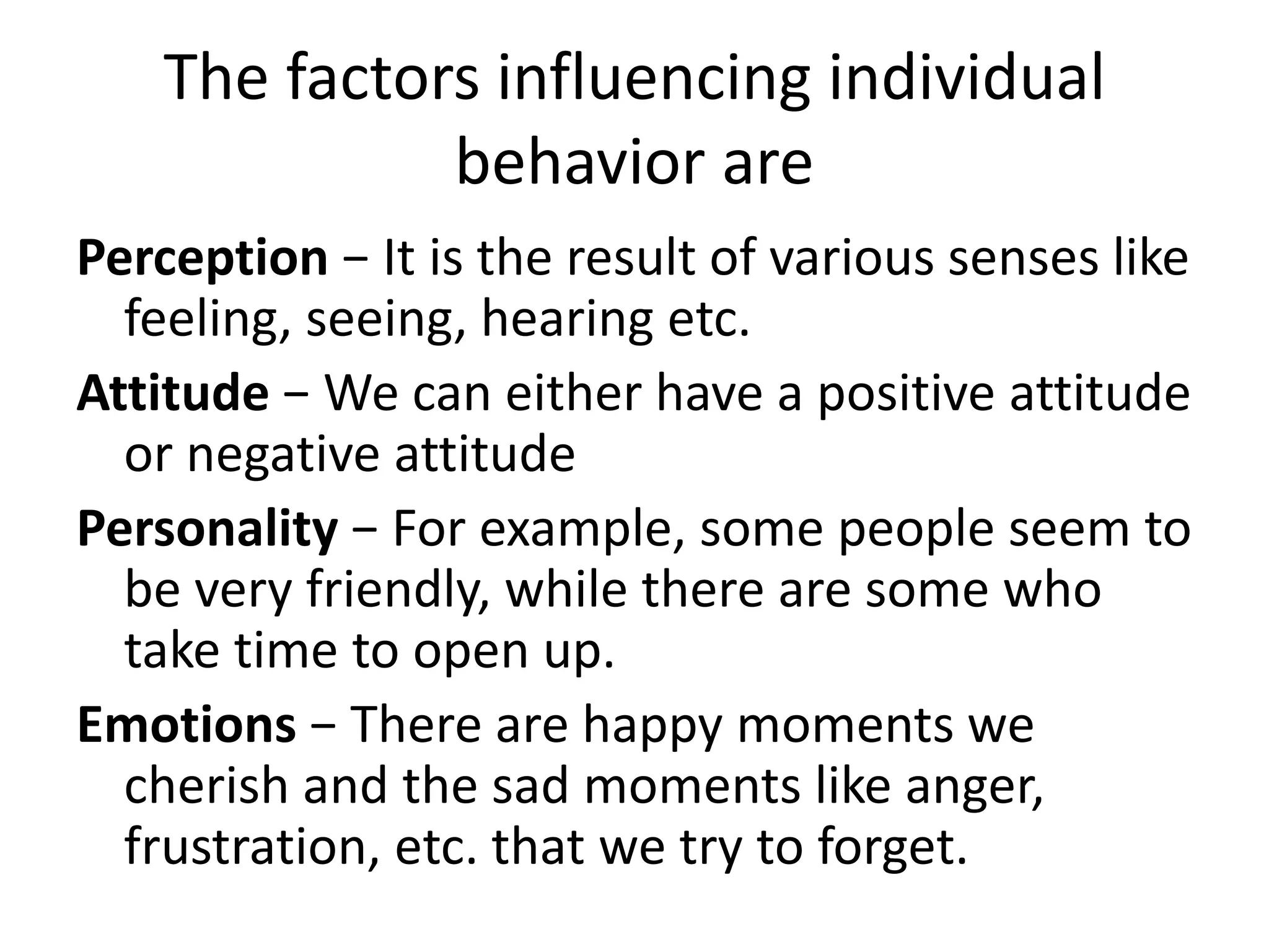 Foundation of Individual Behaviour | PPTX