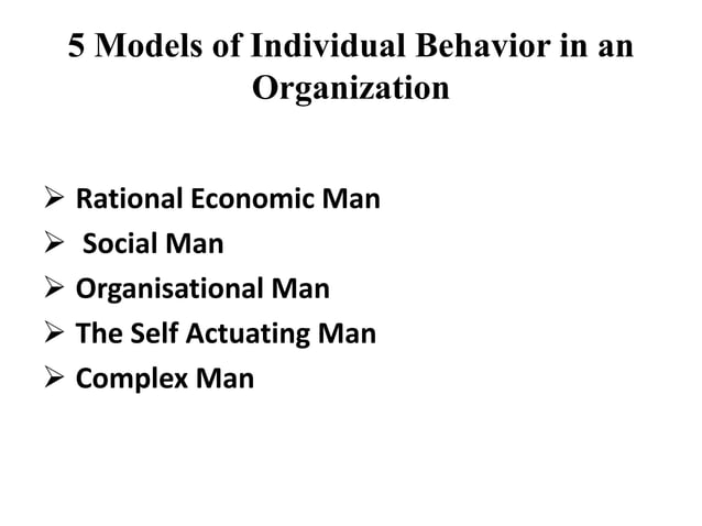Foundation of Individual Behaviour | PPTX | Science