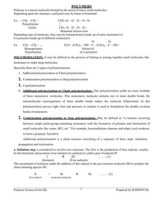 Unit 3-polymers | PDF