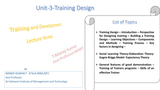 Unit 3-training design | PPT