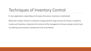 Inventory Control and Replacement Analysis | PPTX