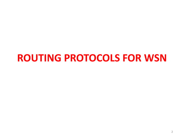 Unit 33-routing protocols for wsn | PPTX | Internet of Things | Internet