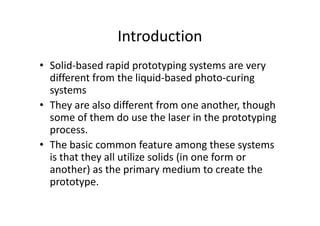 Solid Ground Curing, FDM, LOM process & it applications | PDF
