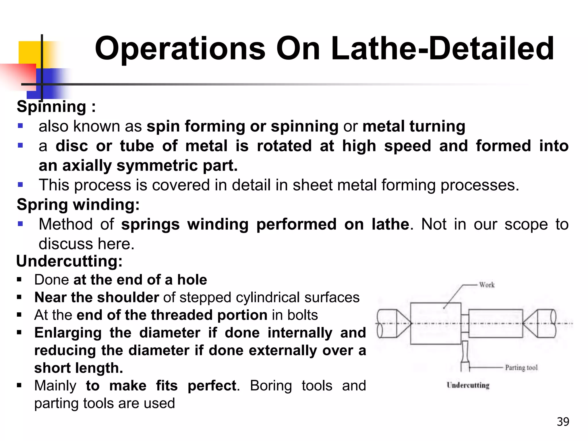 Unit 3A1 Lathe turning and related operations | PPTX