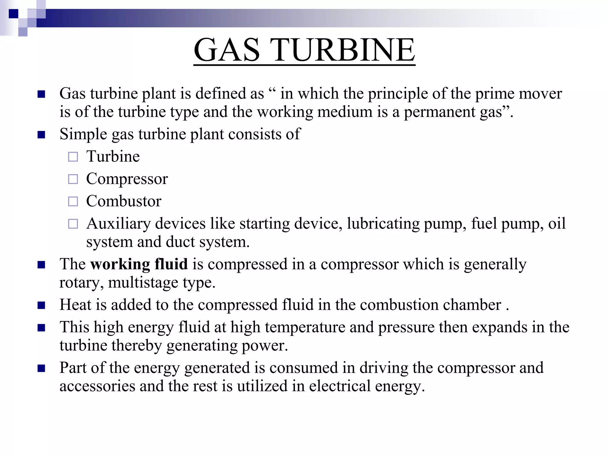 Basics of Gas Turbine Power Plant | PPTX