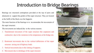 Different types of bearings used for Bridges | PPTX