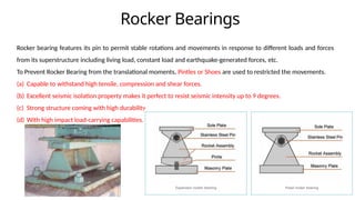 Different types of bearings used for Bridges | PPTX