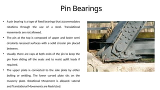 Different types of bearings used for Bridges | PPTX