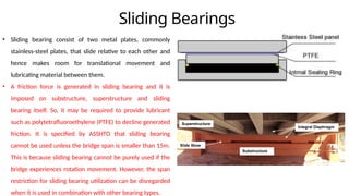 Different types of bearings used for Bridges | PPTX