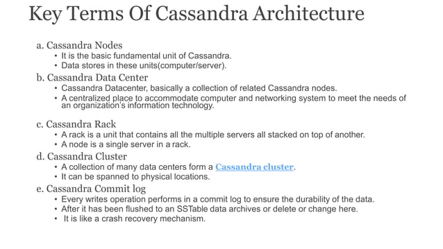 Unit 3 Features Of Cassandra Cql Data Types Cqlsh Keyspaces Ppt