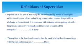Unit 3 concept of supervision | PPTX