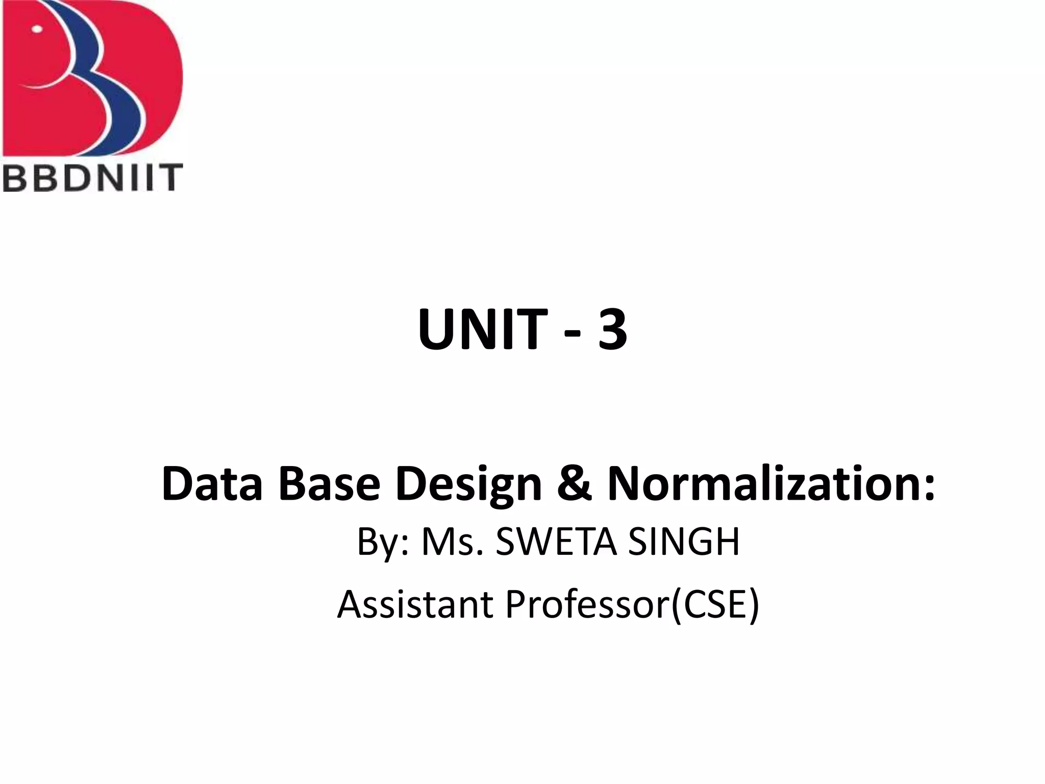 Unit 3 dbms | PPTX