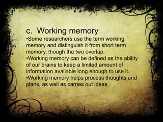 educational psychology- memory and study skills | PPTX