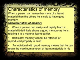 educational psychology- memory and study skills | PPTX