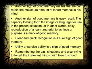 educational psychology- memory and study skills | PPTX