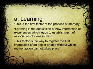 educational psychology- memory and study skills | PPTX