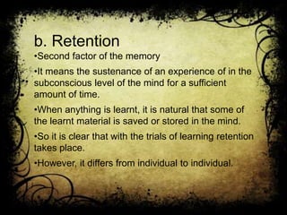 educational psychology- memory and study skills | PPTX