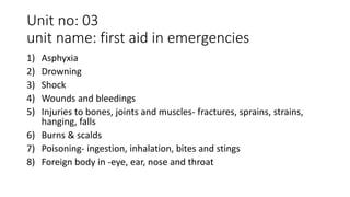 Unit 3 first aid | PPTX