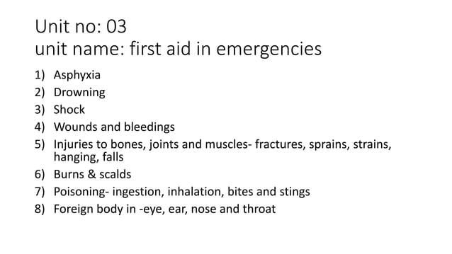 first aid in emergencies | PDF | First Aid | Injuries
