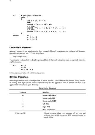 Types of Operators in C | PDF