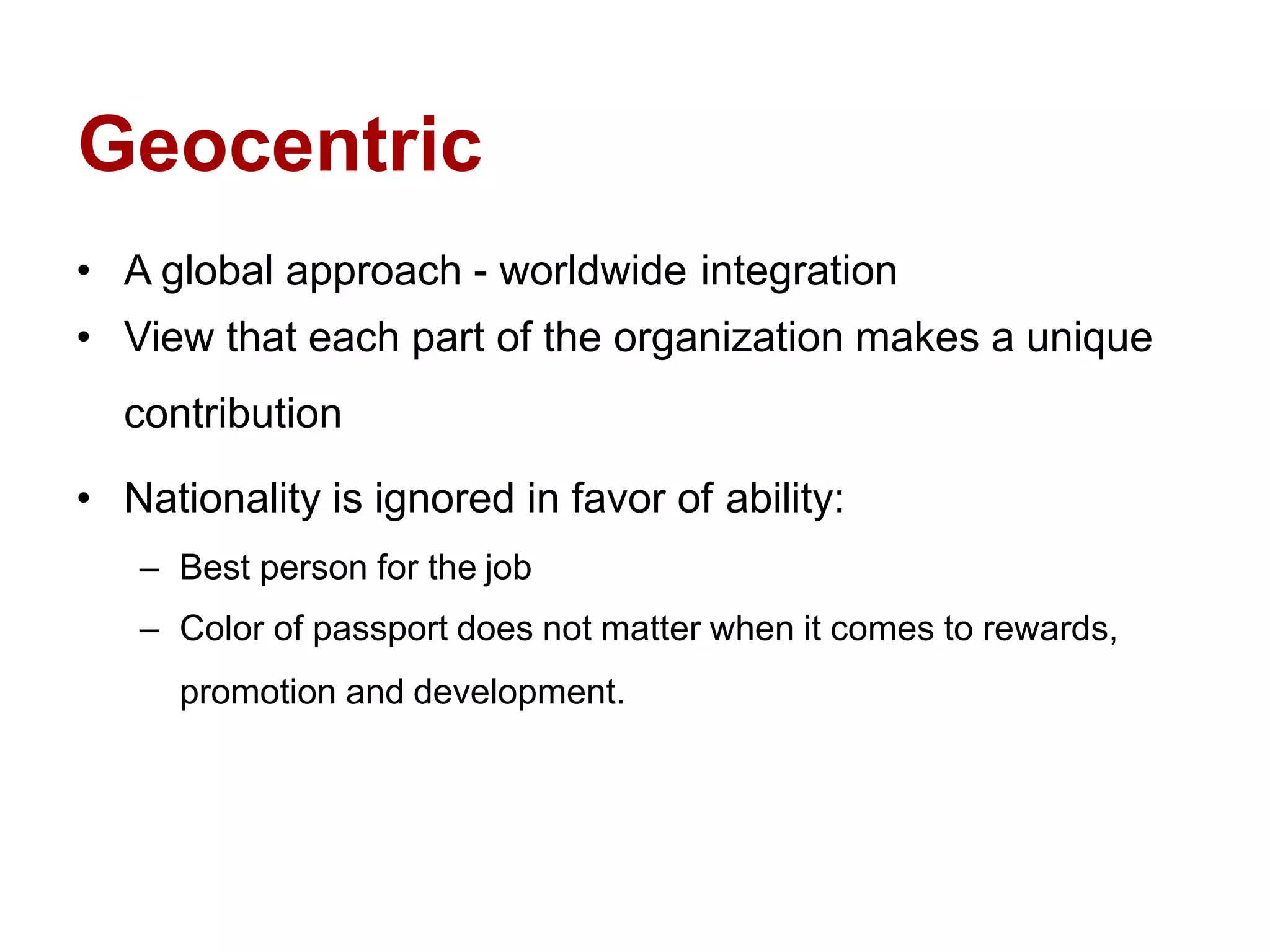 Unit- 3: lecture-6 (International Staffing Approaches) | PPTX