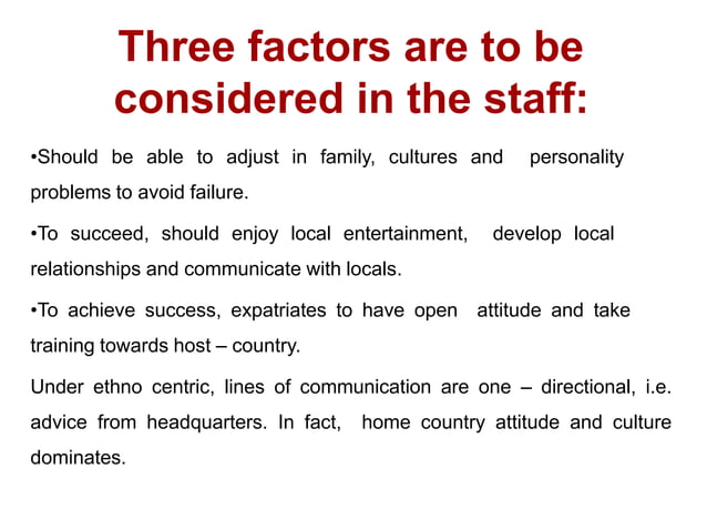 Unit- 3: lecture-6 (International Staffing Approaches) | PPTX