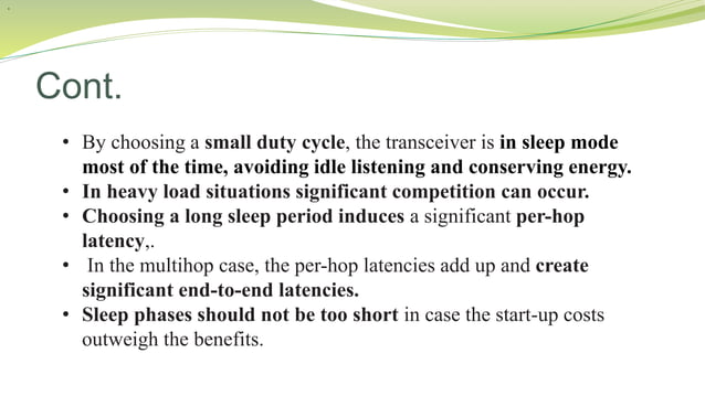 WSN NETWORK -MAC PROTOCOLS - Low Duty Cycle Protocols And Wakeup ...