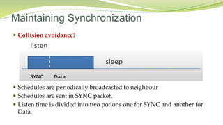 WSN NETWORK -MAC PROTOCOLS - Low Duty Cycle Protocols And Wakeup Concepts – S-MAC | PPTX
