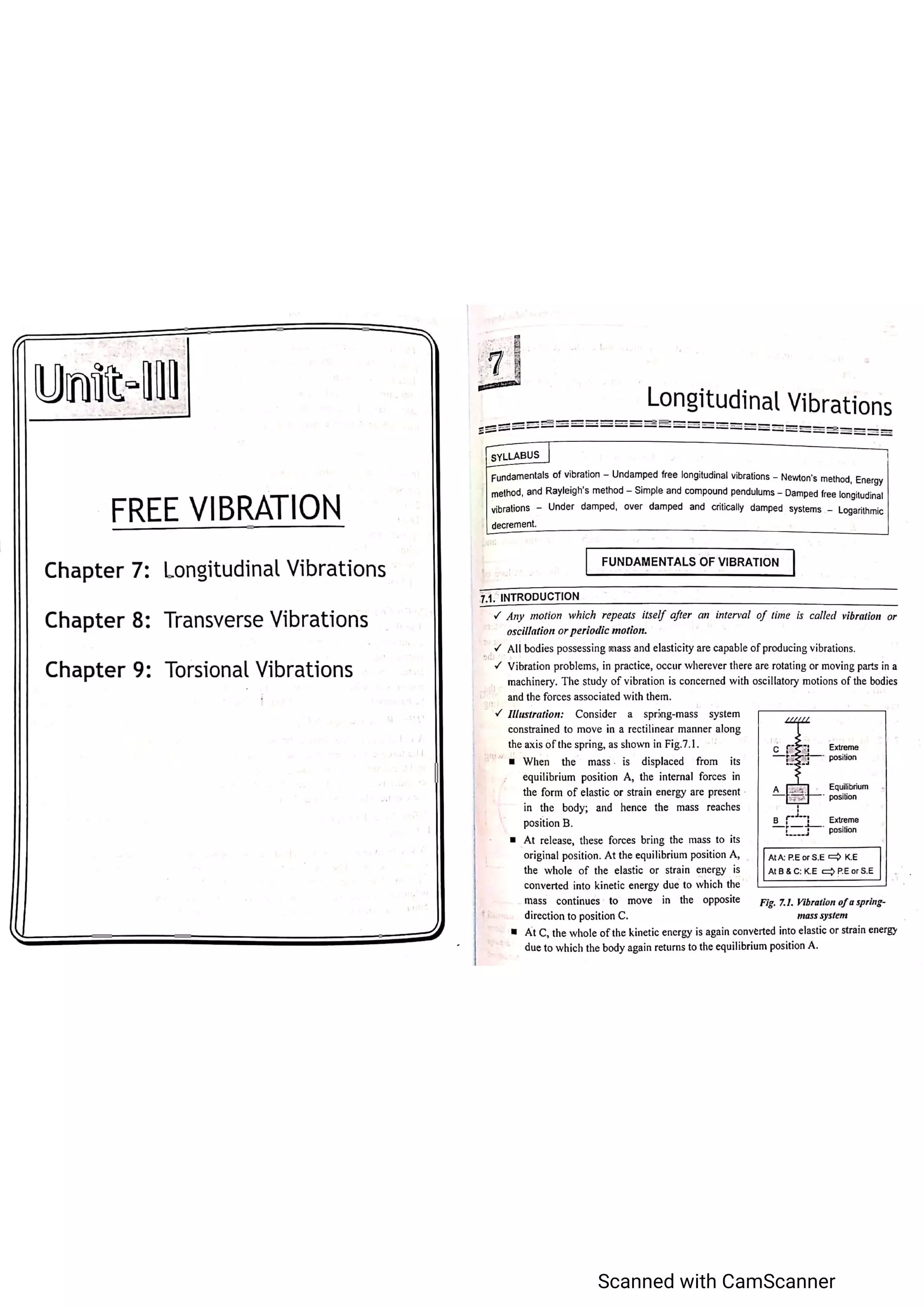 Unit 3 Free Vibrations | PDF