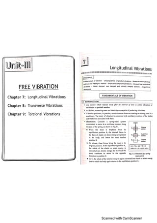Unit 3 Free Vibrations | PDF